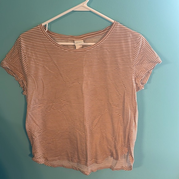 H&M | Tops | 525 Hm Basic Striped Tee Size Medium | Poshmark